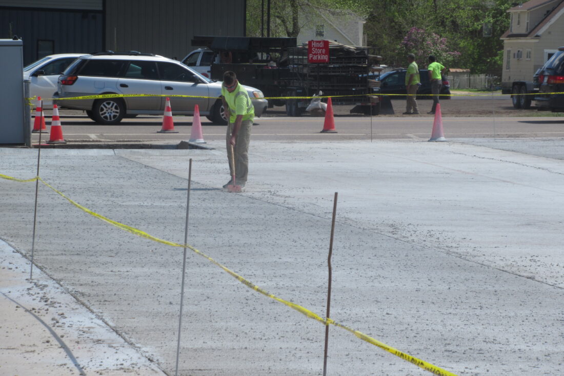 Downtown parking lot construction makes progress | News, Sports, Jobs - Marshall Independent